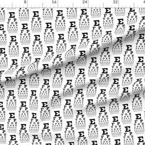 Eye Chart Fabric Standard Vision Chart in Black White by Weavingmajor ...