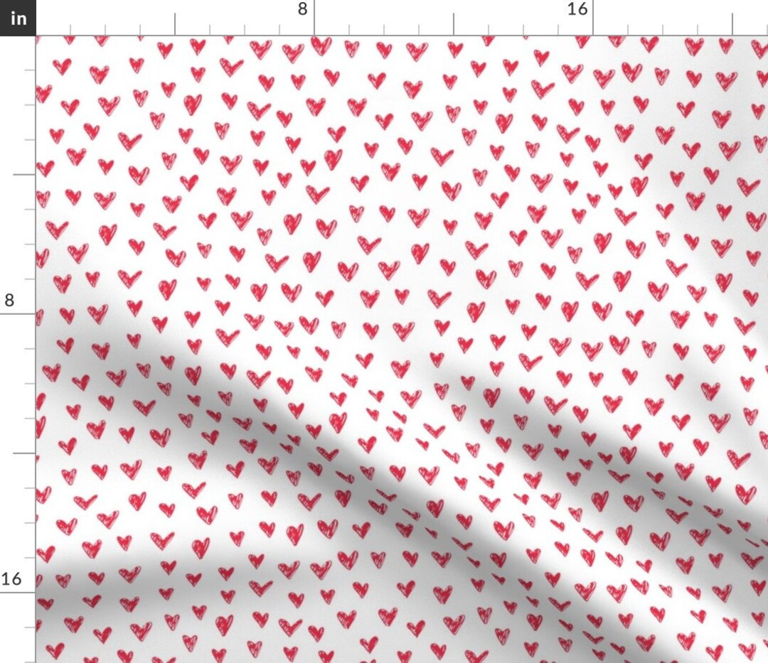 Red Hearts Fabric Red Love Hearts by Graphicsdish Red Love - Etsy