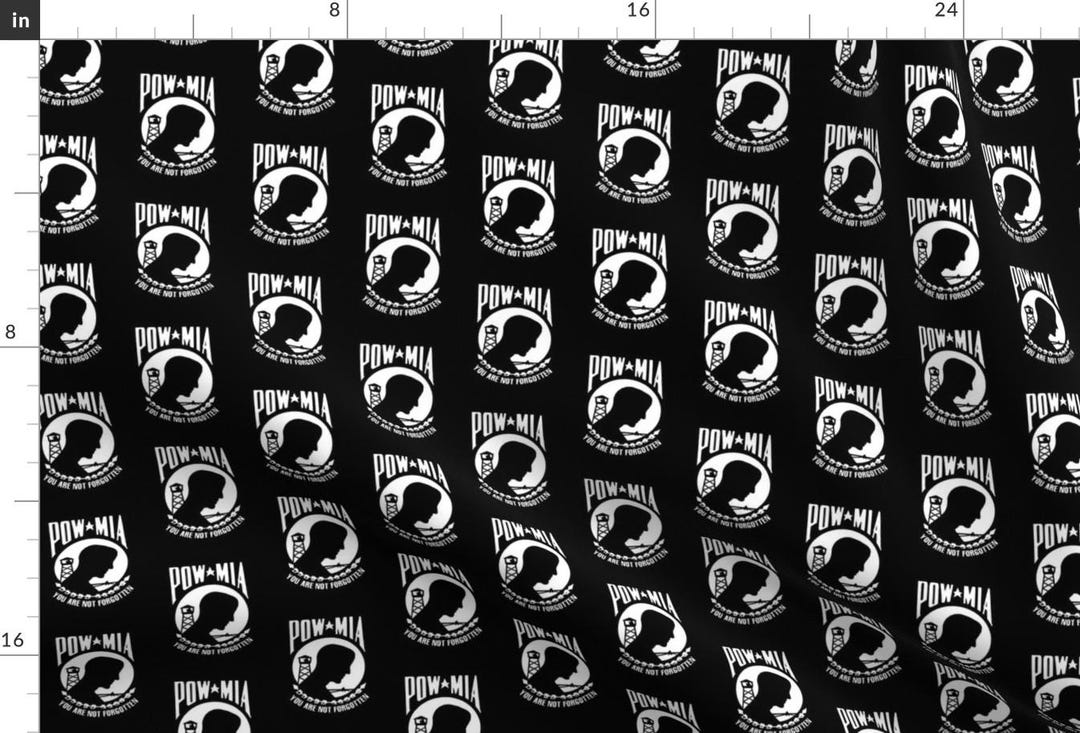 POW MIA Emblem Fabric: Vietnam Veterans Military Clothing Material - Etsy