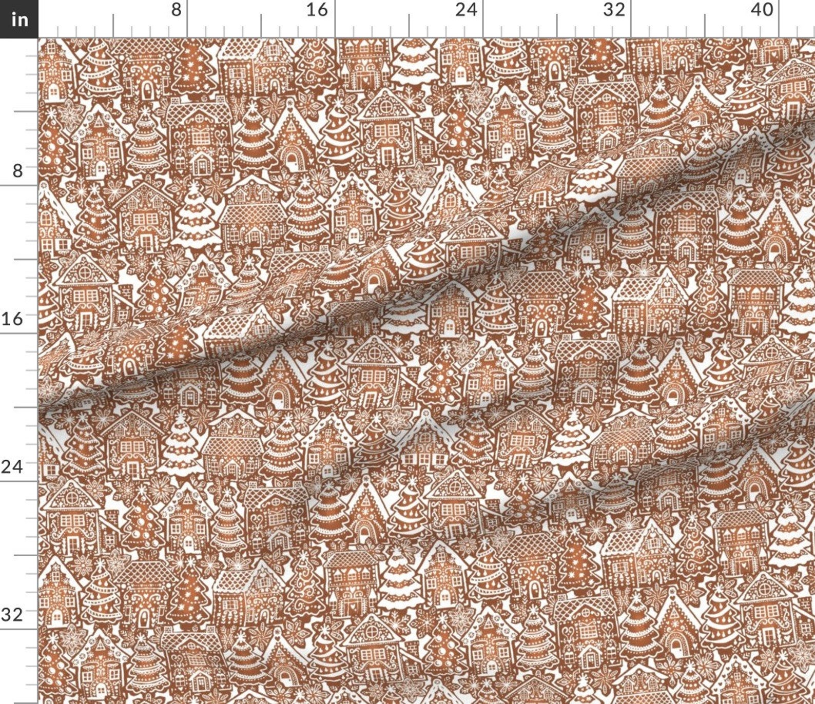 Gingerbread Village Cookies Fabric Holiday Gingerbread - Etsy