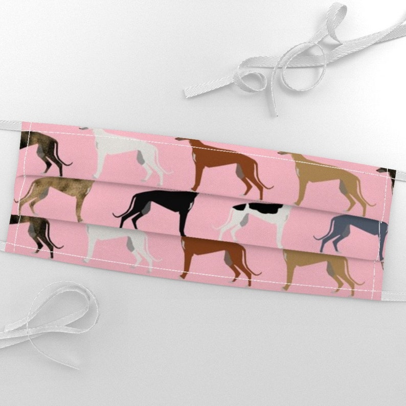 Pink Dog Fabric Greyhound Pink Dogs Rescue Print Brindle | Etsy