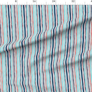 Nautical Stripe Fabric Swab the Deck Nautical Stripe by Heatherdutton ...