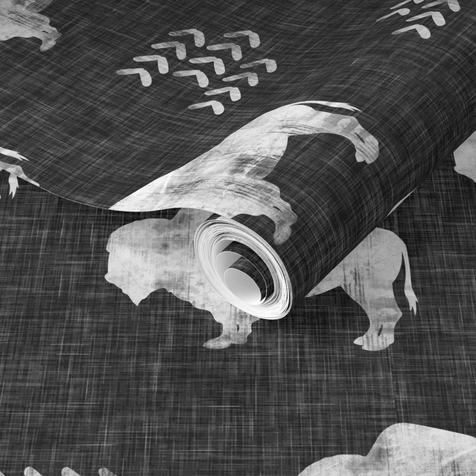 Buffalo Wallpaper Buffalo Gray Linen Look by - Etsy