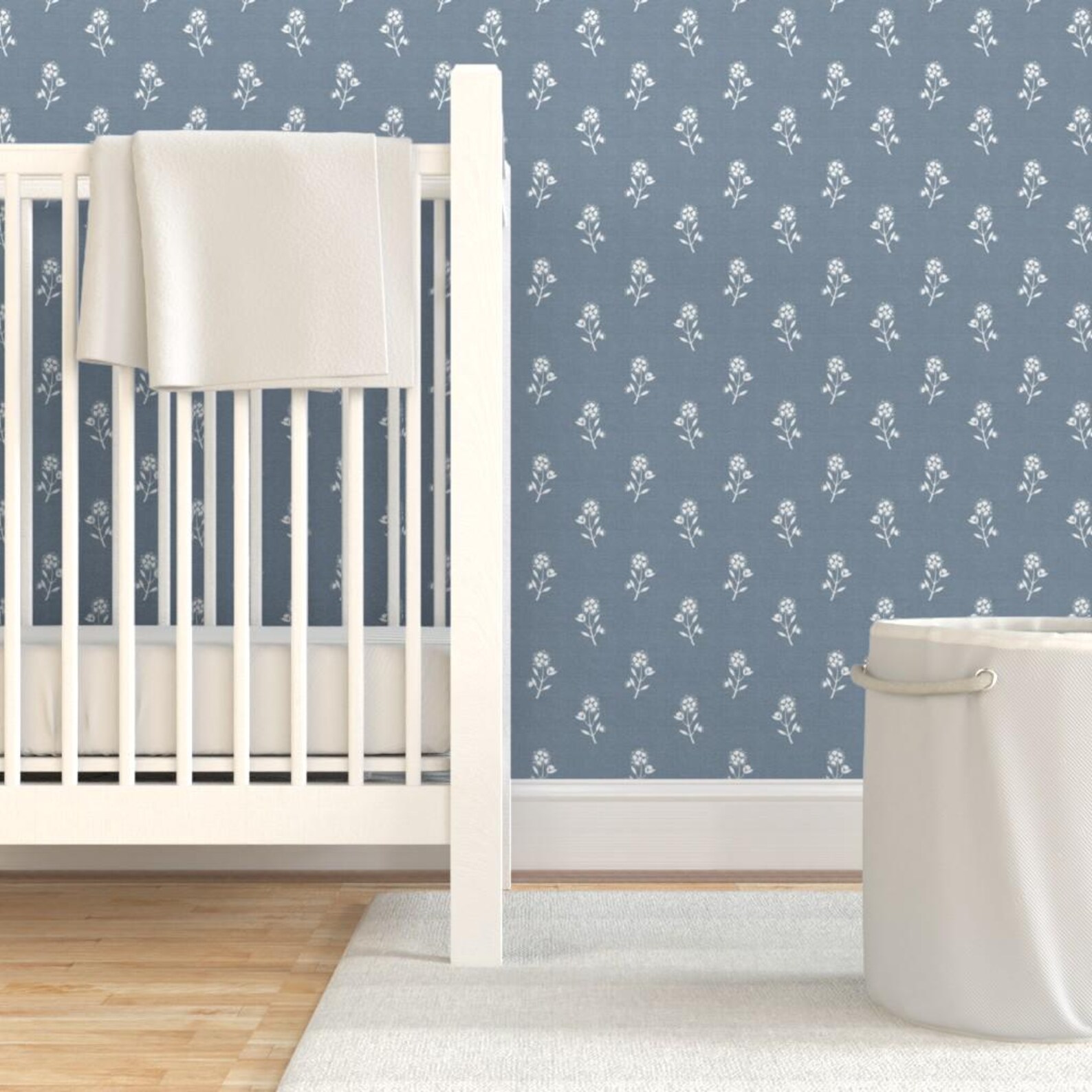 Cottagecore Floral Removable Peel and Stick Wallpaper - Blue Grey ...