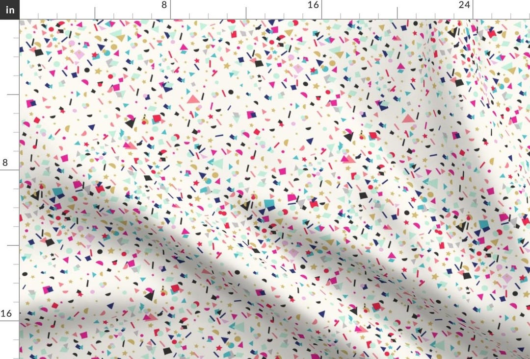Confetti Fabric - Colorful Shapes Birthday Party New Years Bright ...