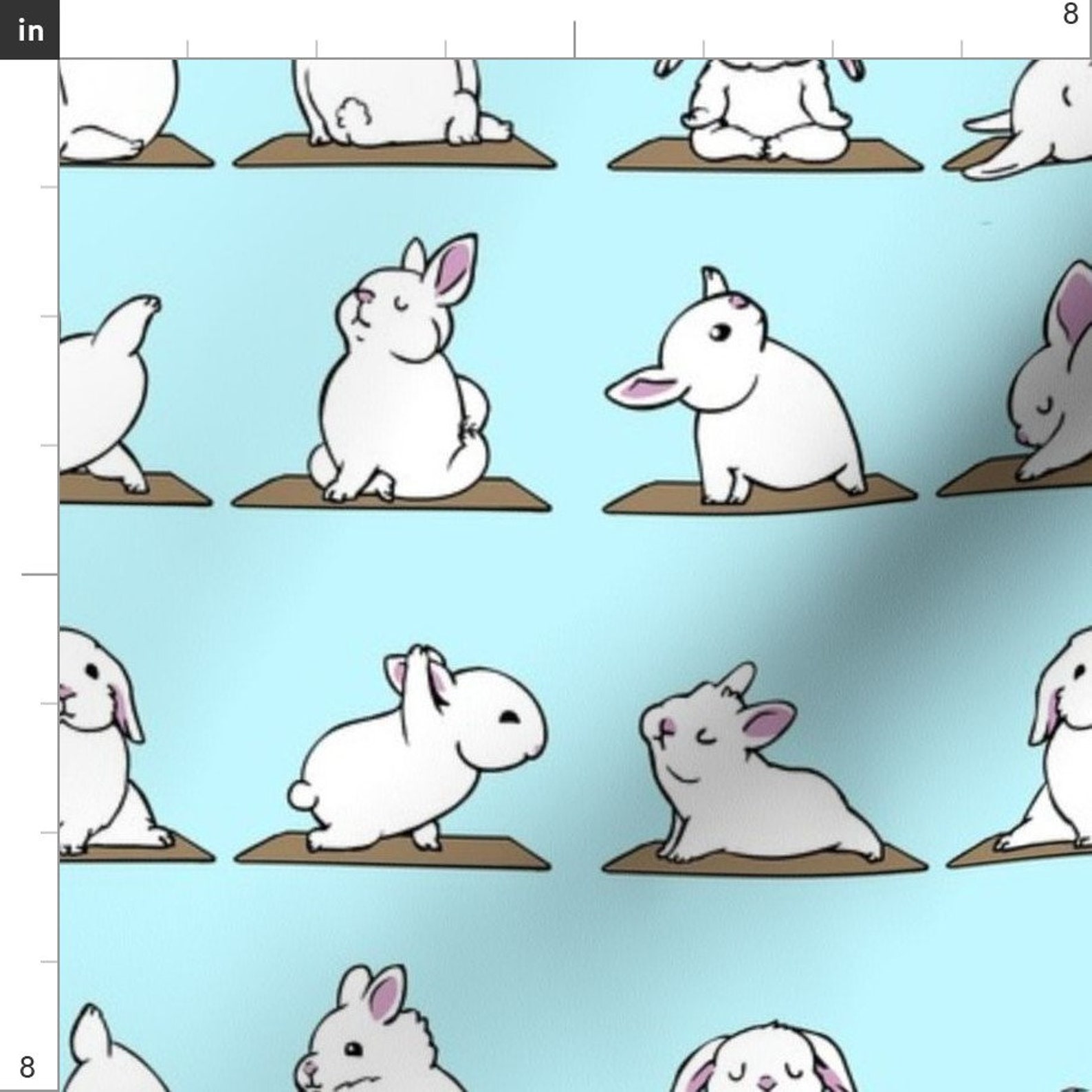 Bunny Rabbit Yoga Positions Fabric Bunnies Yoga By Huebucket - Etsy.de
