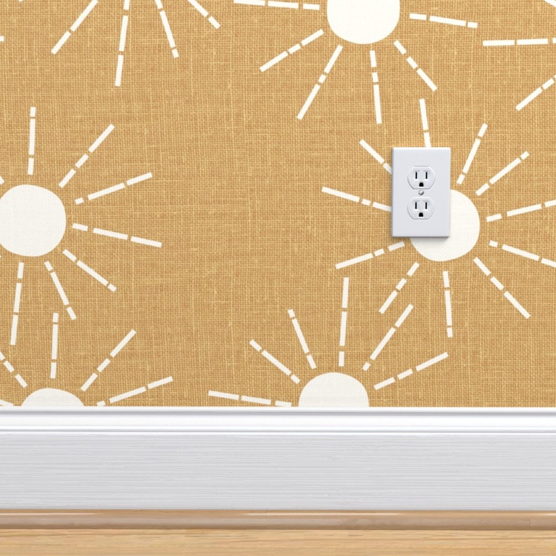 Minimalist Wallpaper Scattered Suns by Erin Kendal Mustard - Etsy