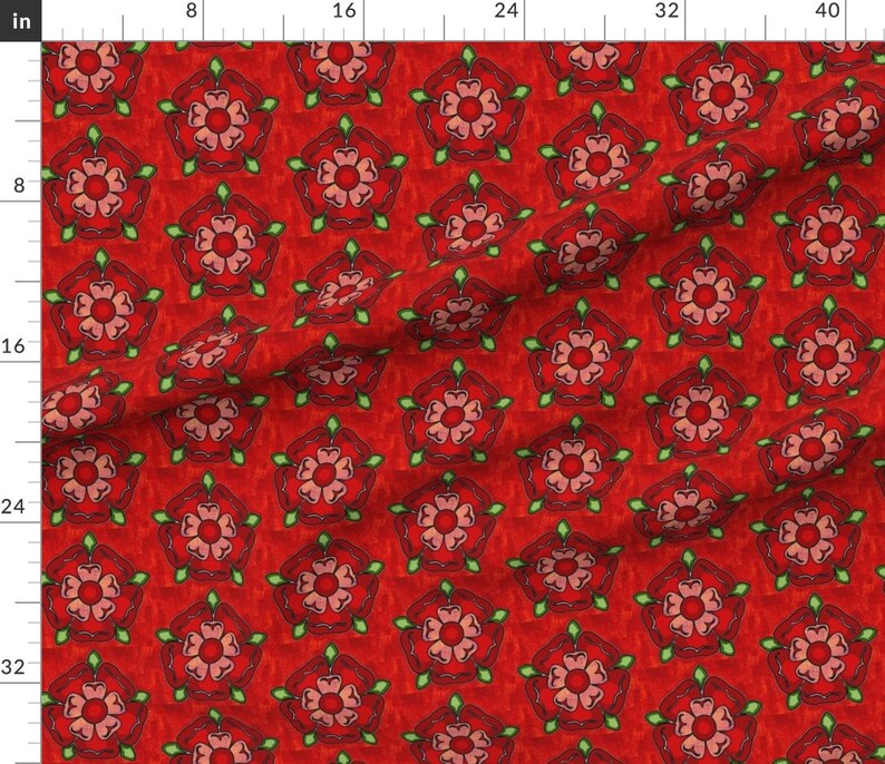 Red Rose Fabric Rose by Dogdaze Red Retro Rose Cotton - Etsy