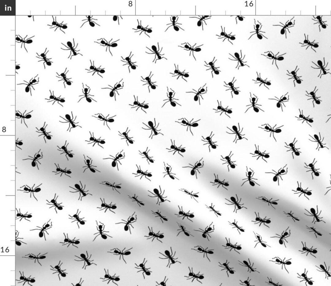 Ants Fabric Ants by Uramarinka Black and White Ant Cotton - Etsy