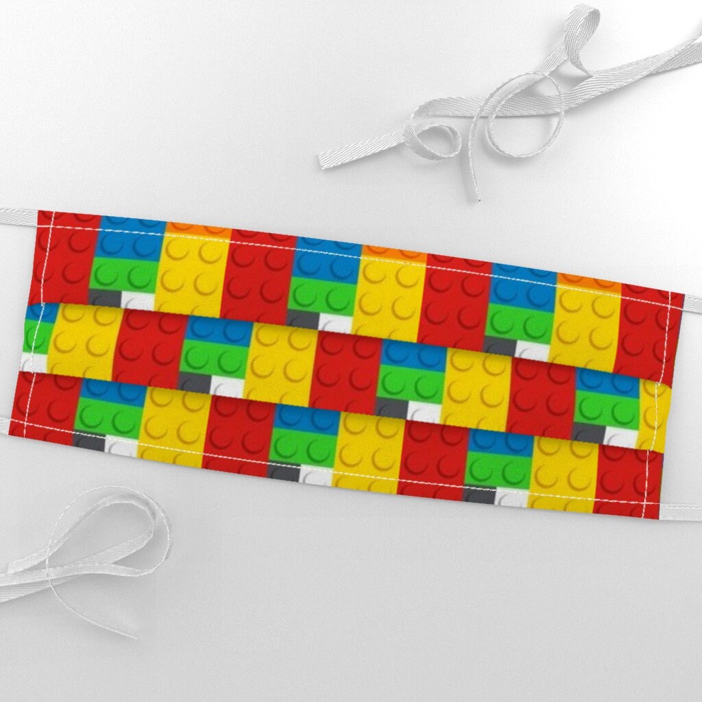 Rainbow Blocks Fabric Building Bricks Fabric Medium by | Etsy