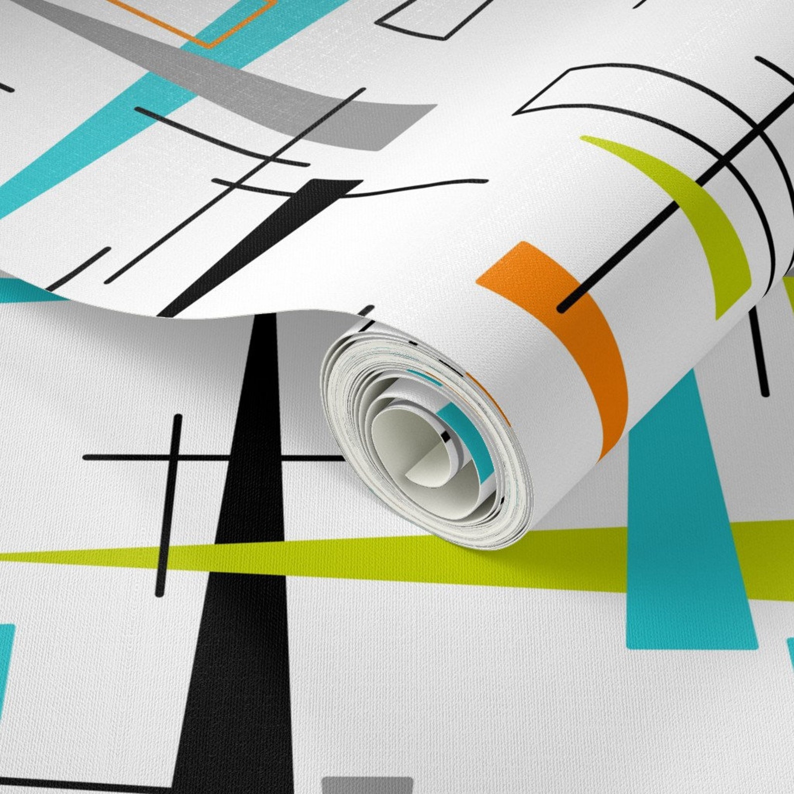 Triangles Mid Century Modern Wallpaper Triunity 6a by - Etsy