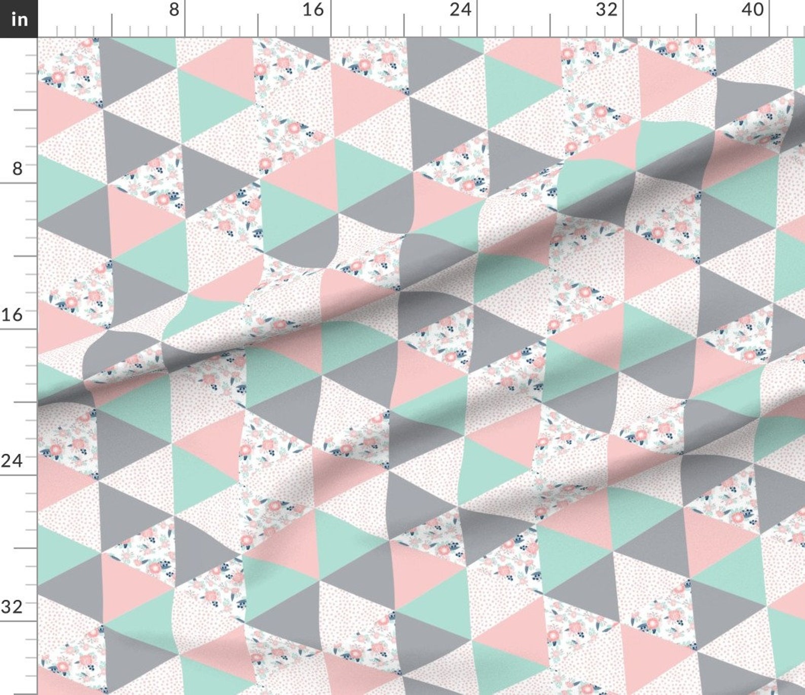 Cheater Quilt Fabric Whole Cloth Triangle Cheater Quilt Pink - Etsy