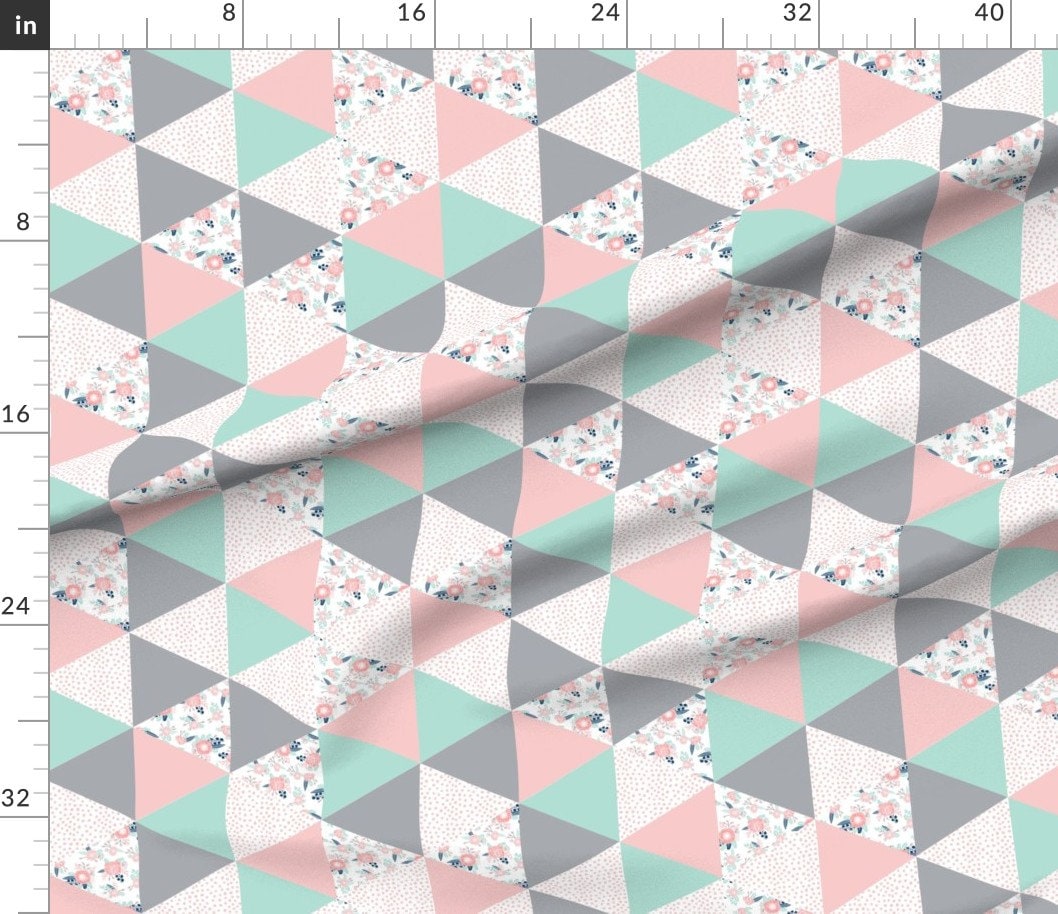 Cheater Quilt Fabric Whole Cloth Triangle Cheater Quilt Pink - Etsy