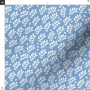 Periwinkle Leaves Fabric Tiny Periwinkle Blue Branches by Daniteal ...