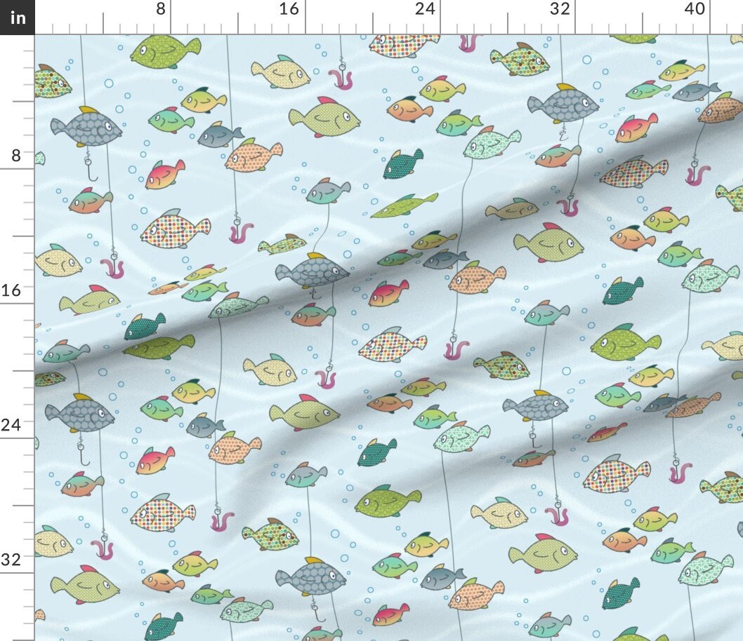 Patterned Fish Fabric Catch of the Day by Littlerhodydesign - Etsy