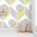 Abstract Wallpaper Dots Tables Vintage Pale Yellow by - Etsy