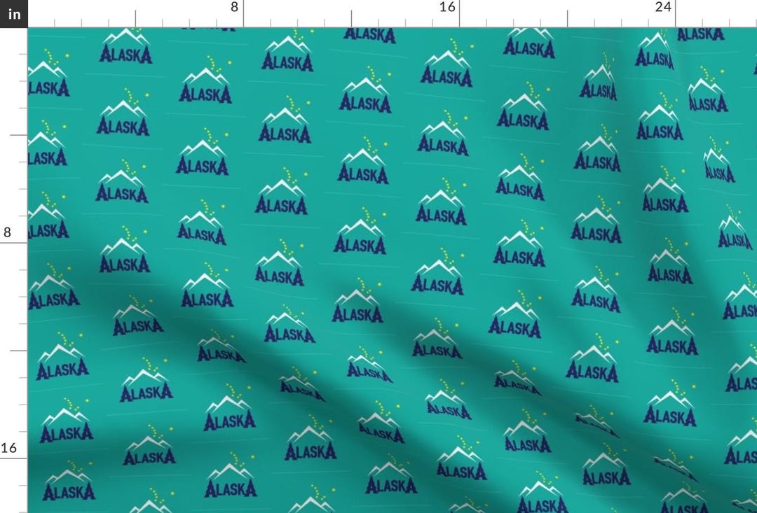 Alaska Fabric - Alaskamtndipperturq by 907north - Alaska Mountain Trees ...