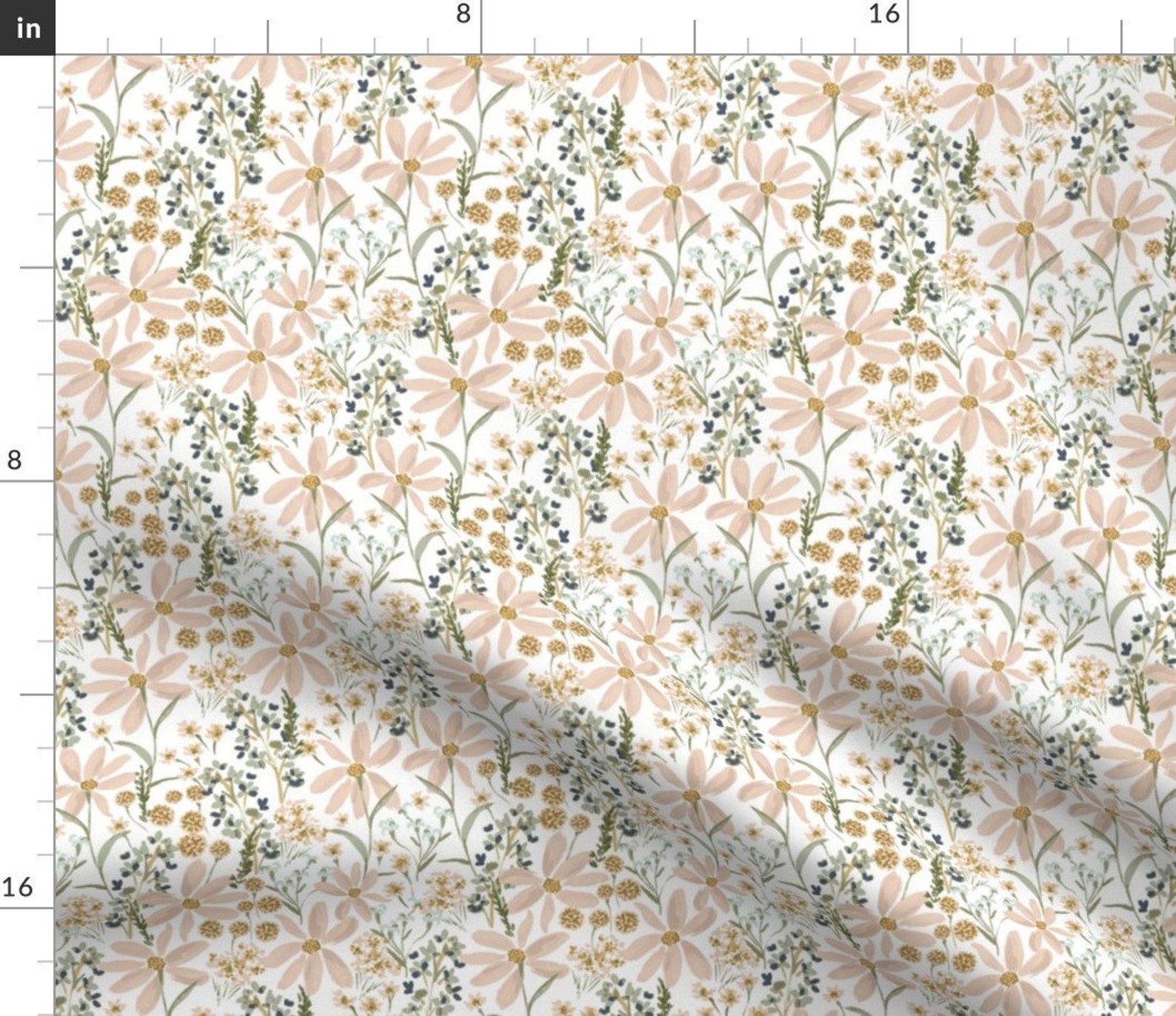 Spring Floral Fabric Daisy Dreams by Indybloomdesign - Etsy