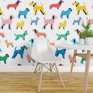 Dog Wallpaper Patterned Dogs Vibrant Big by Ewa Brzozowska Dog Custom ...