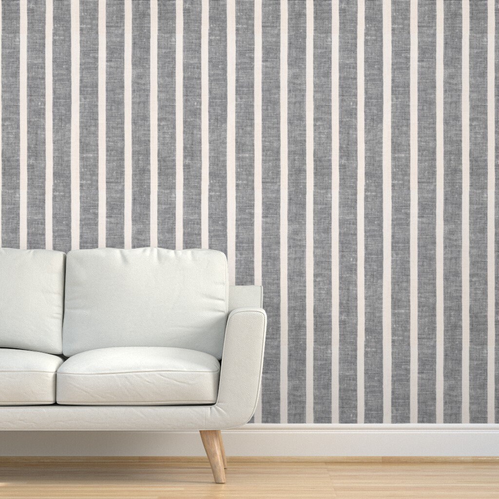 Gray Wallpaper Gray Vertical Stripe by Everindie Gray - Etsy