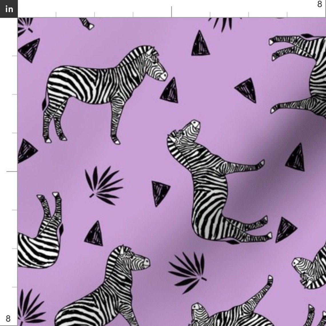 Zebra Fabric Zebra // Purple Kids Safari Animal Africa by - Etsy