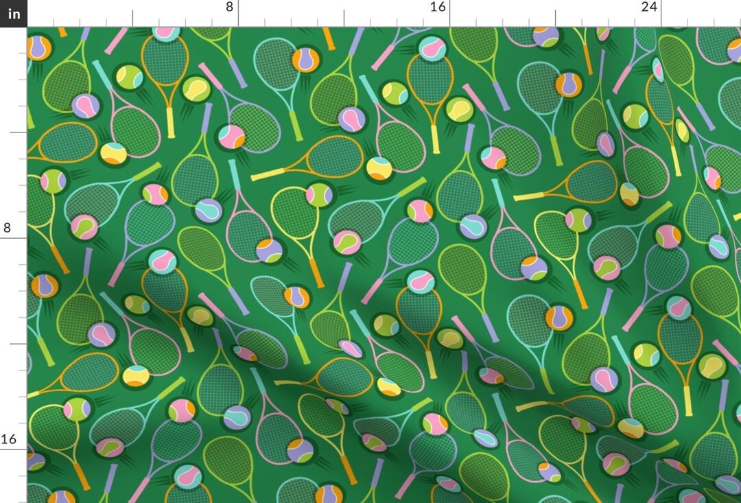 Tennis Racket Apparel Fabric - Tennis Small by Kimblissdesign - Court ...