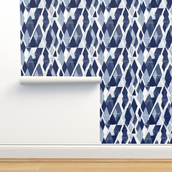 Abstract Wallpaper Abstract Diamond Blue by Crystal Walen - Etsy