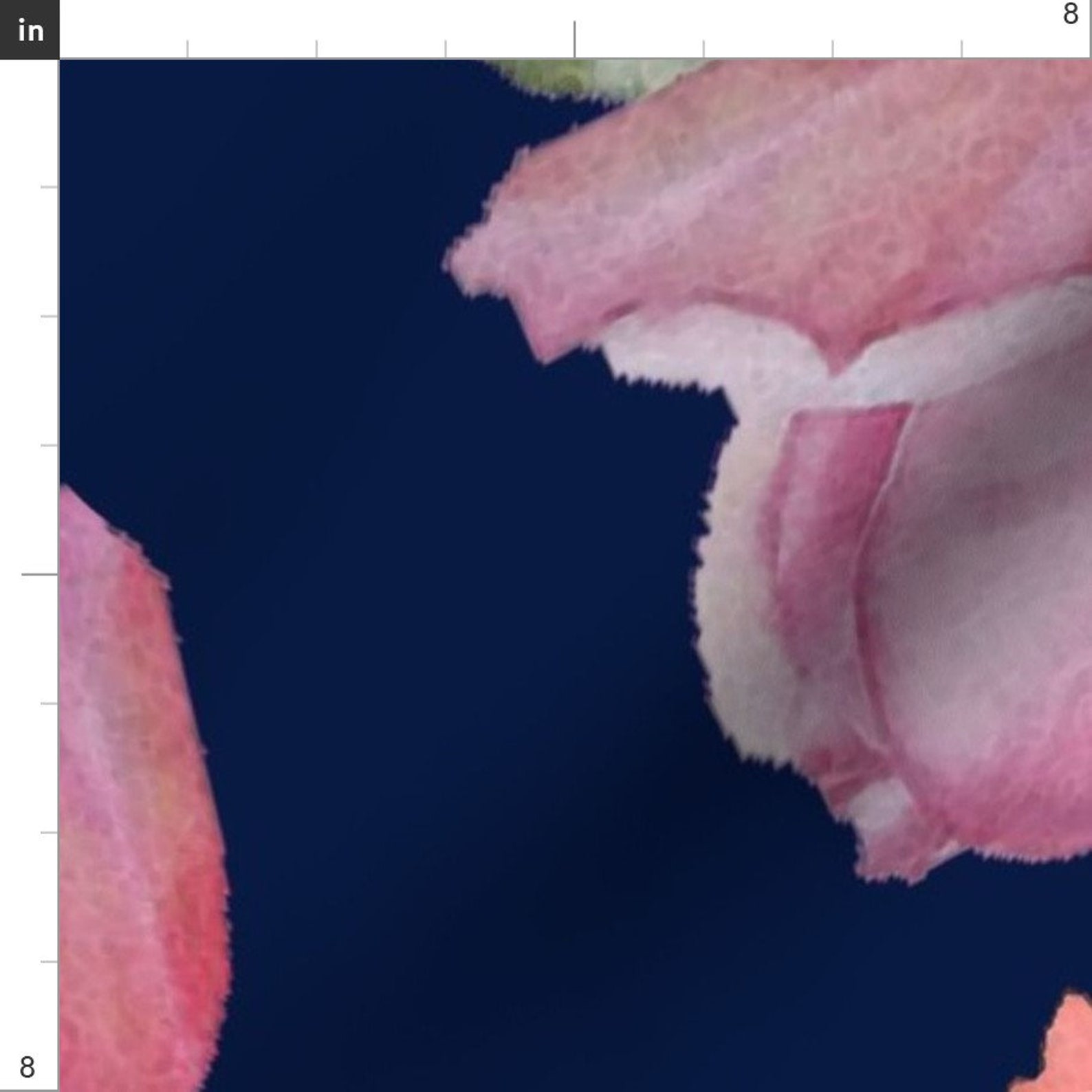 Large Print Floral Fabric Vintage Roses // Navy large by - Etsy