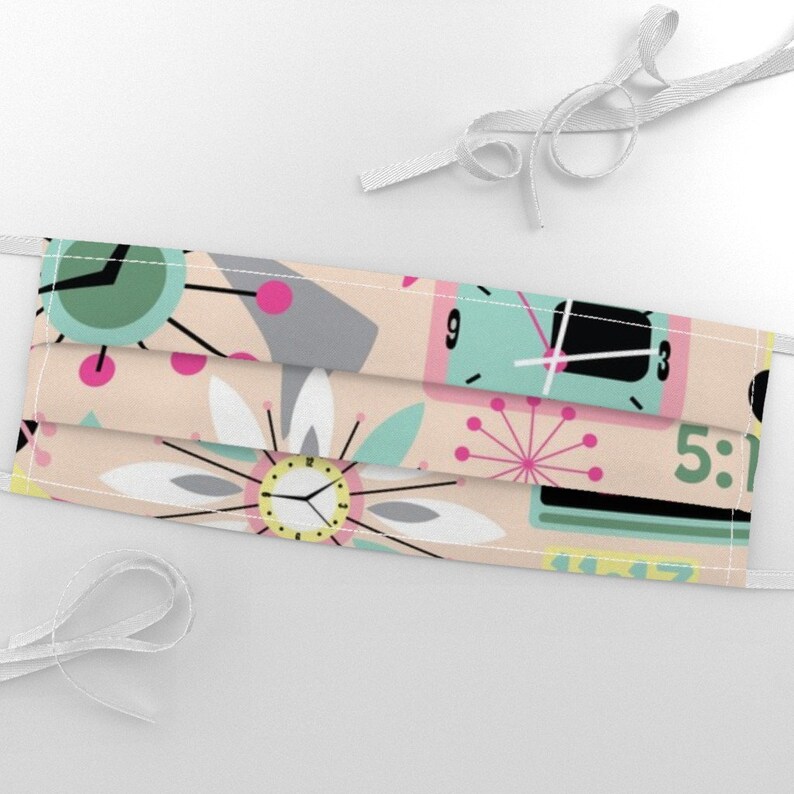 Clocks Fabric Fun Times by Designs by Lisa K Retro Cotton | Etsy