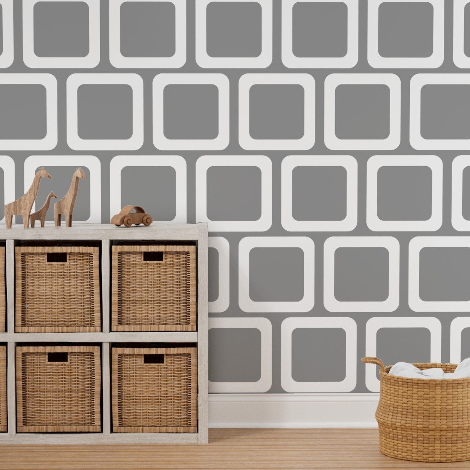 Square Wallpaper Modern Squircles by Peacoquettedesigns - Etsy