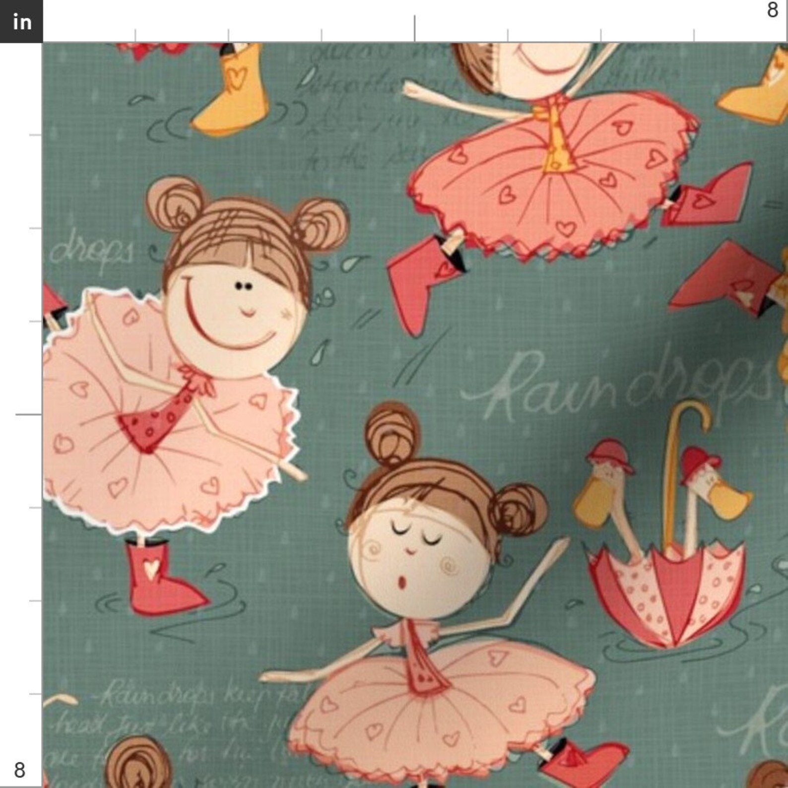 Ballet Fabric by the yard Boots And Ballet Antique By | Etsy