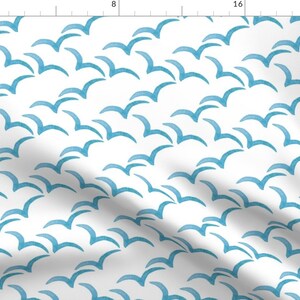 Minimalist Seagull Fabric Water-colour Seagull by Magic - Etsy