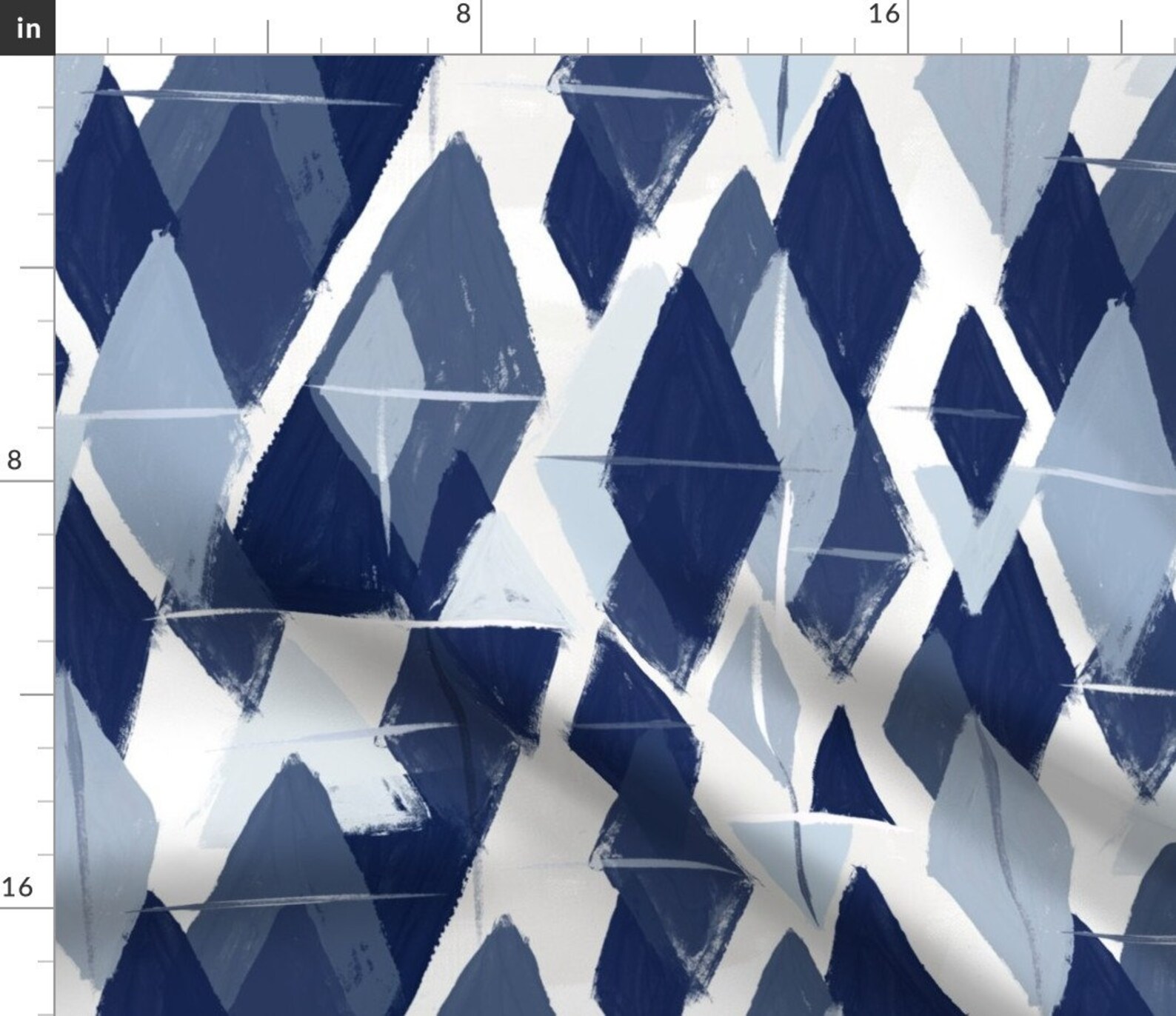 Abstract Blue Diamonds Painted Fabric Abstract Diamonds - Etsy