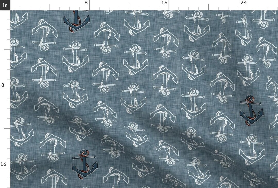 Anchors Fabric - Anchors Away ***regular Version*** Custom Fabric by ...