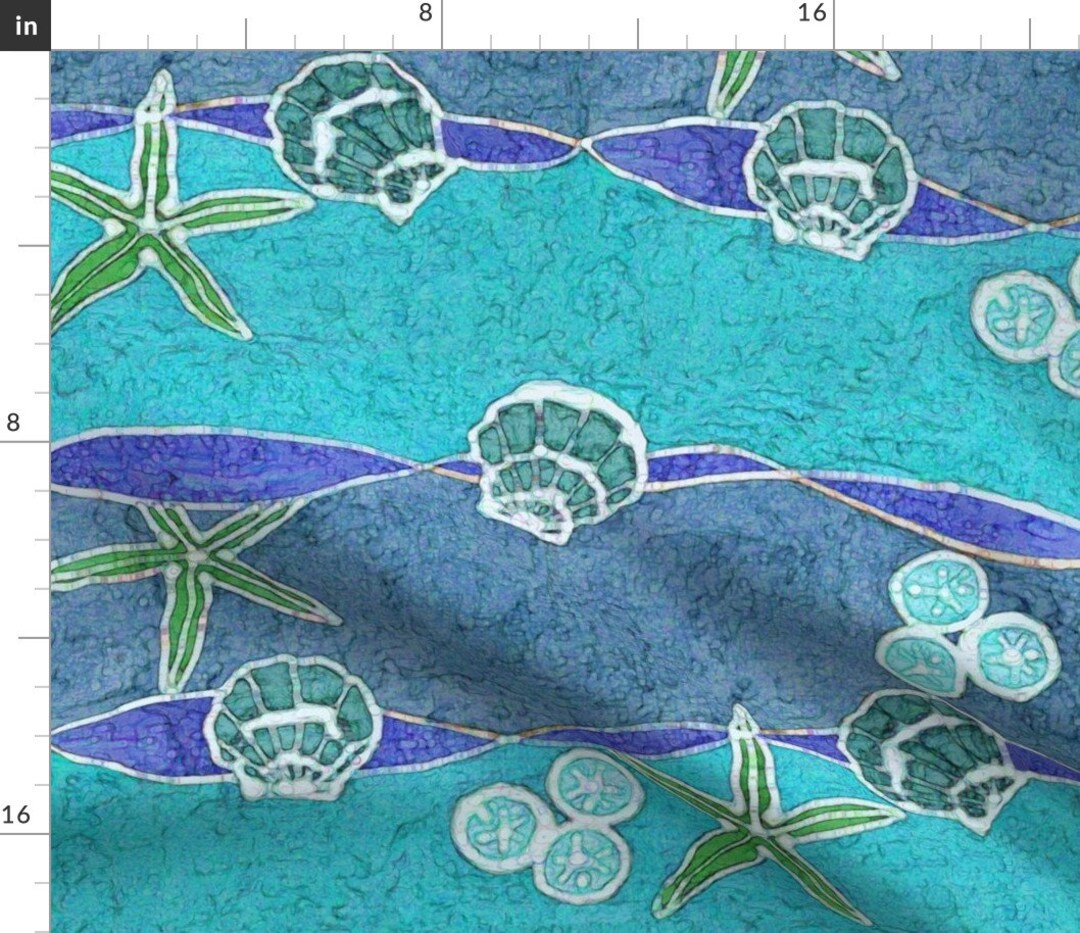Batik Design Fabric Turquoise Sea Beach by Lauriekentdesigns Batik ...