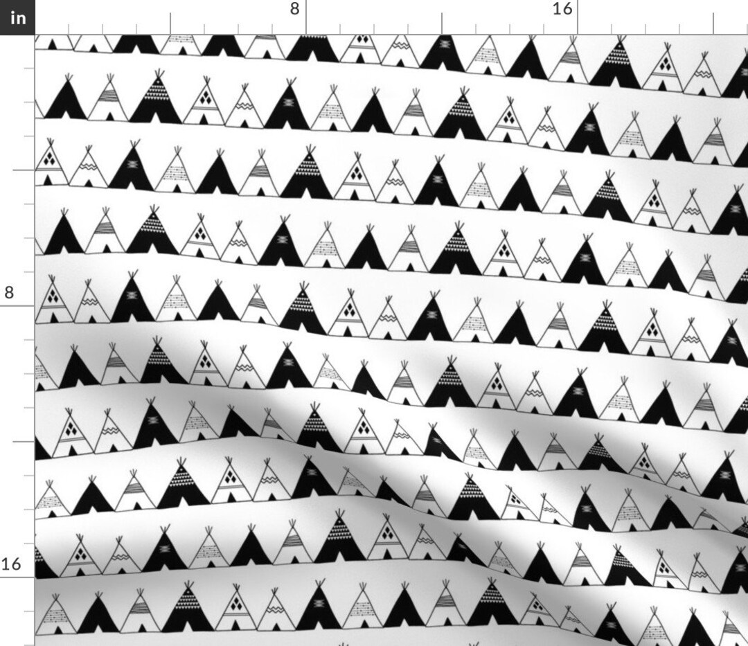 Teepee Fabric Tee Pee Wild Free by Littlearrowdesign Black - Etsy