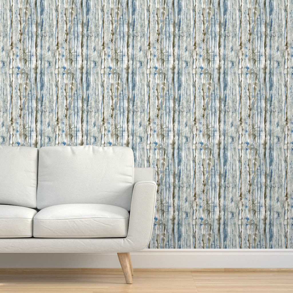 Watercolor Wallpaper Watercolor Lines Washed by Rebecca Reck - Etsy