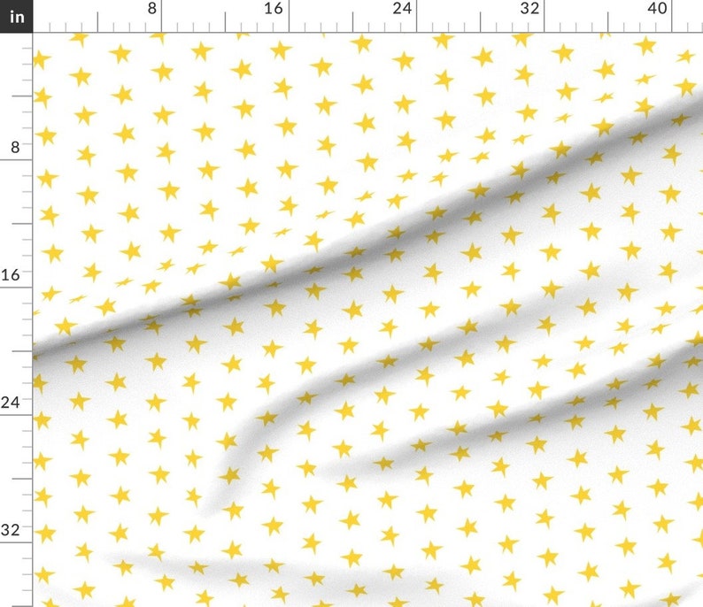 Yellow Stars Fabric Wonky Stars Yellow by Stitchpress - Etsy