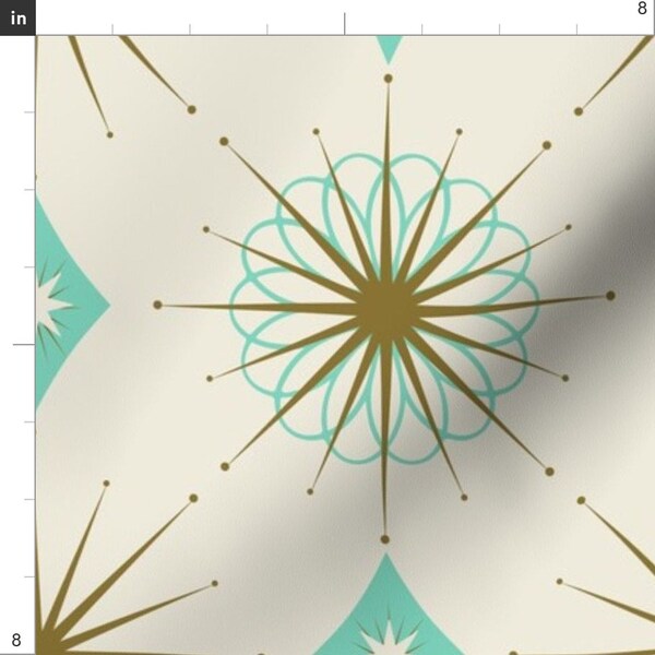 Mid Century Starburst Fabric - Etsy