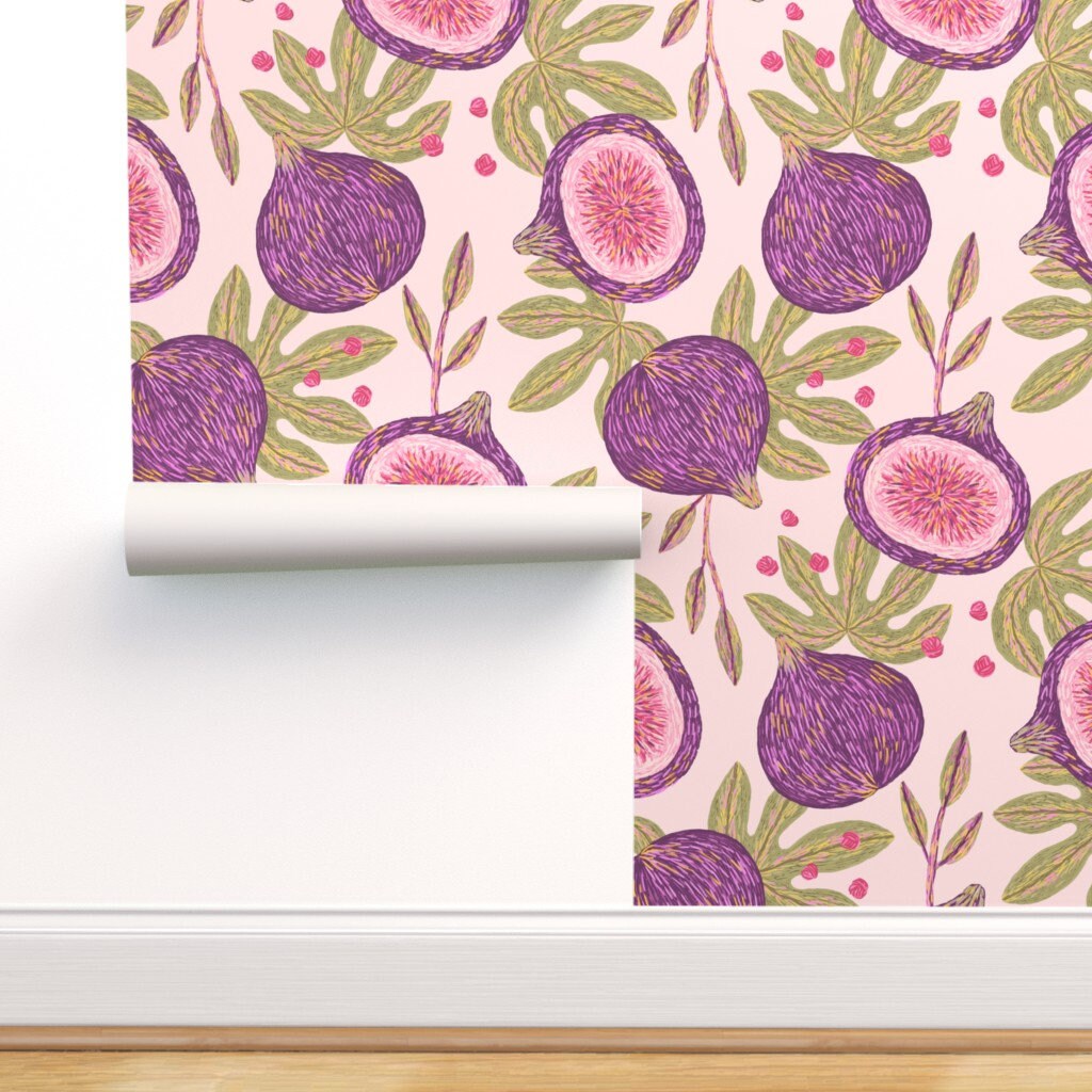 Botanical Figs Wallpaper Figs Embroidery by Kondratya | Etsy