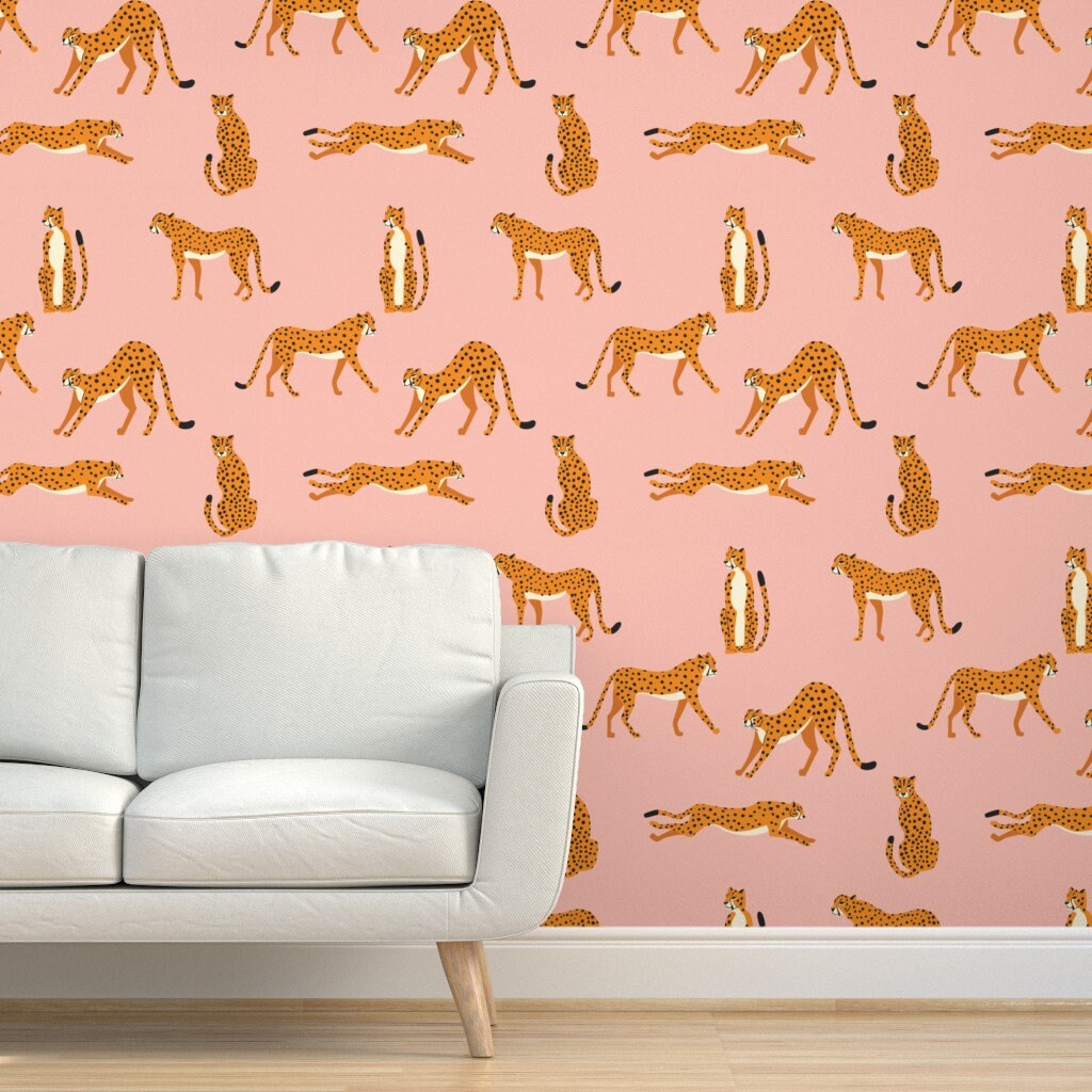 Cheetah Wallpaper Cheetah Pattern 08 by Bluelela Pink - Etsy