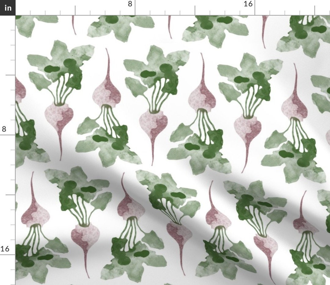 Watercolor Beets Fabric Garden Root Vegetables Salad Red - Etsy