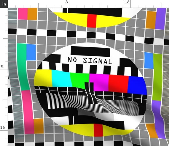 Tv Test Cards Fabric Television Test Cards Rainbow Signals | Etsy