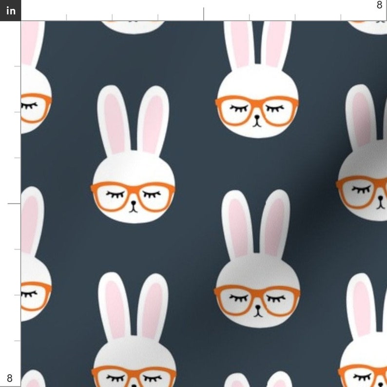 Nerdy Bunnies Fabric Bunny With Glasses by Littlearrowdesign - Etsy