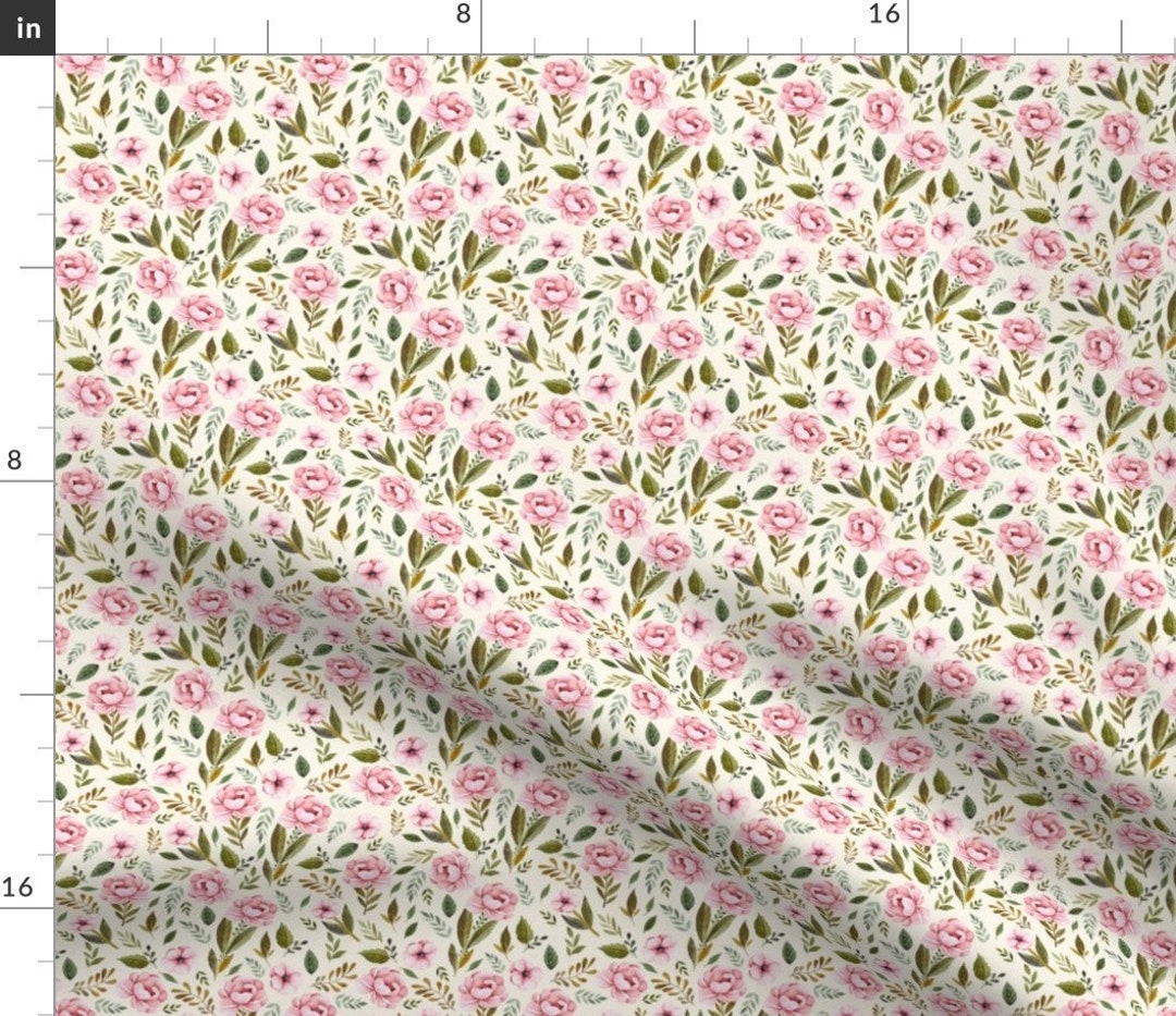 Pink Rose Fabric 4 Strawberry Fields Roses Ivory by Shopcabin ...