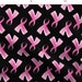 Breast Cancer Fabric Breast Cancer Pink Ribbon on Black by - Etsy