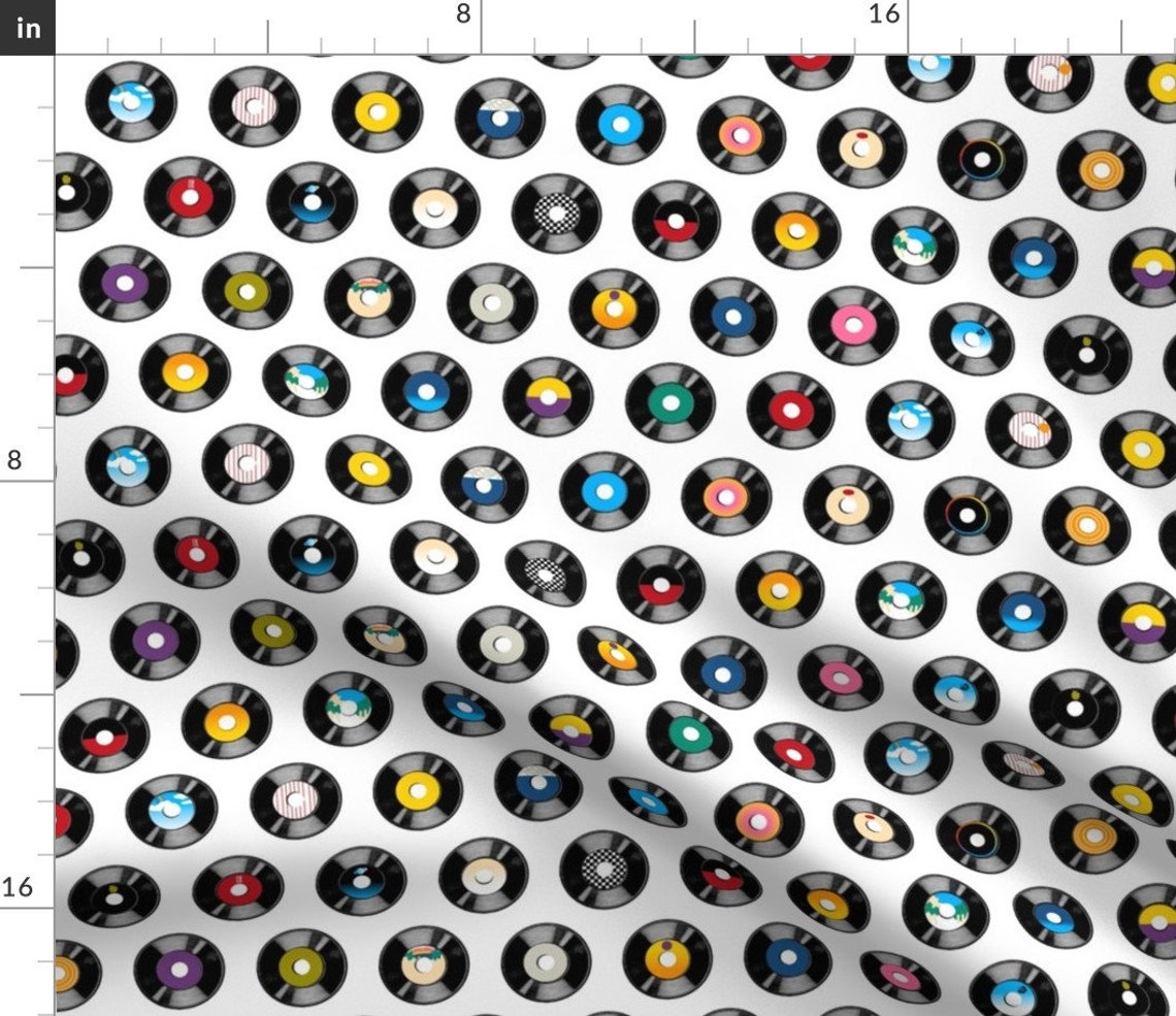Vinyl Fabric Stars on 45 Records Vinyl Disco Rock and Roll - Etsy