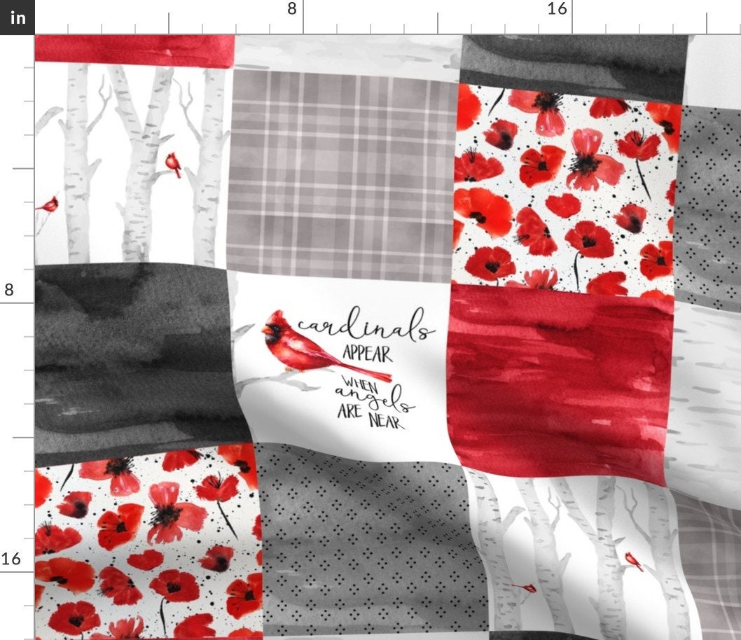 Cardinal Red Quilt Fabric Cardinals//angels Are Near - Etsy