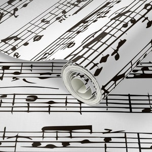 Music Notes Wallpaper Black and White Music Notes by - Etsy