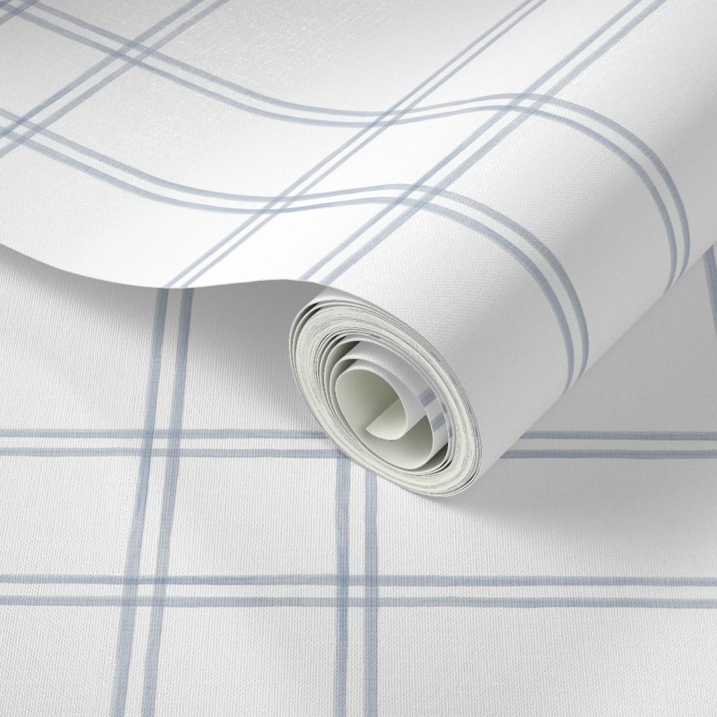 Simple Blue Plaid Removable Peel and Stick Wallpaper - Windowpane Check ...